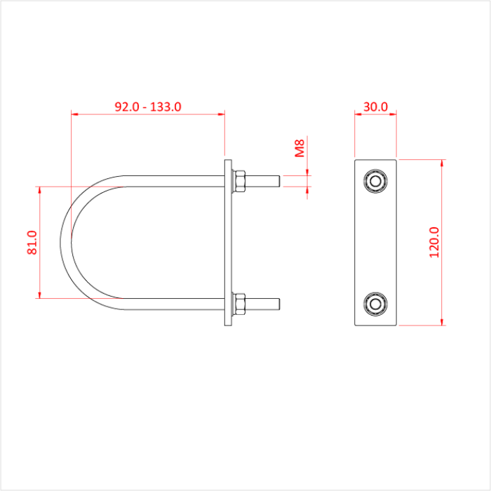 Pipe To Pipe “U” Bolt and Plate – Doughty Engineering