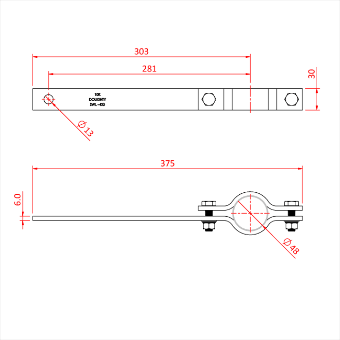 Steel Boom Arm Straight – Doughty Engineering