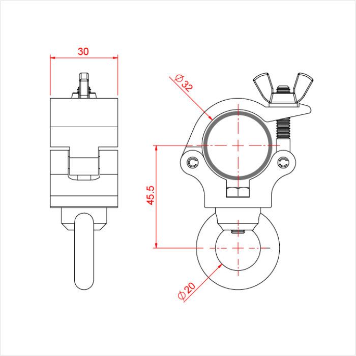 32mm Atom Hanging Clamp – Doughty Engineering