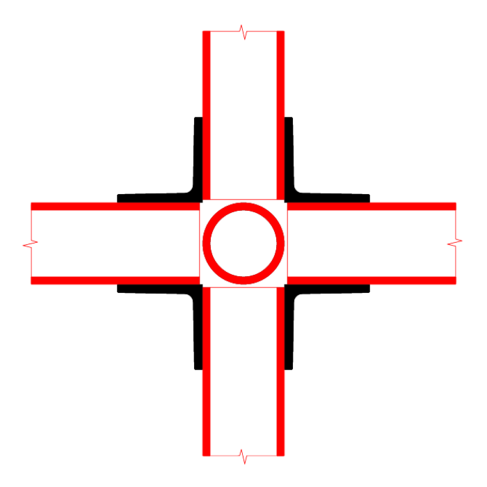 Speedrail Four Way Cross With Centre Through Tube – Doughty Engineering